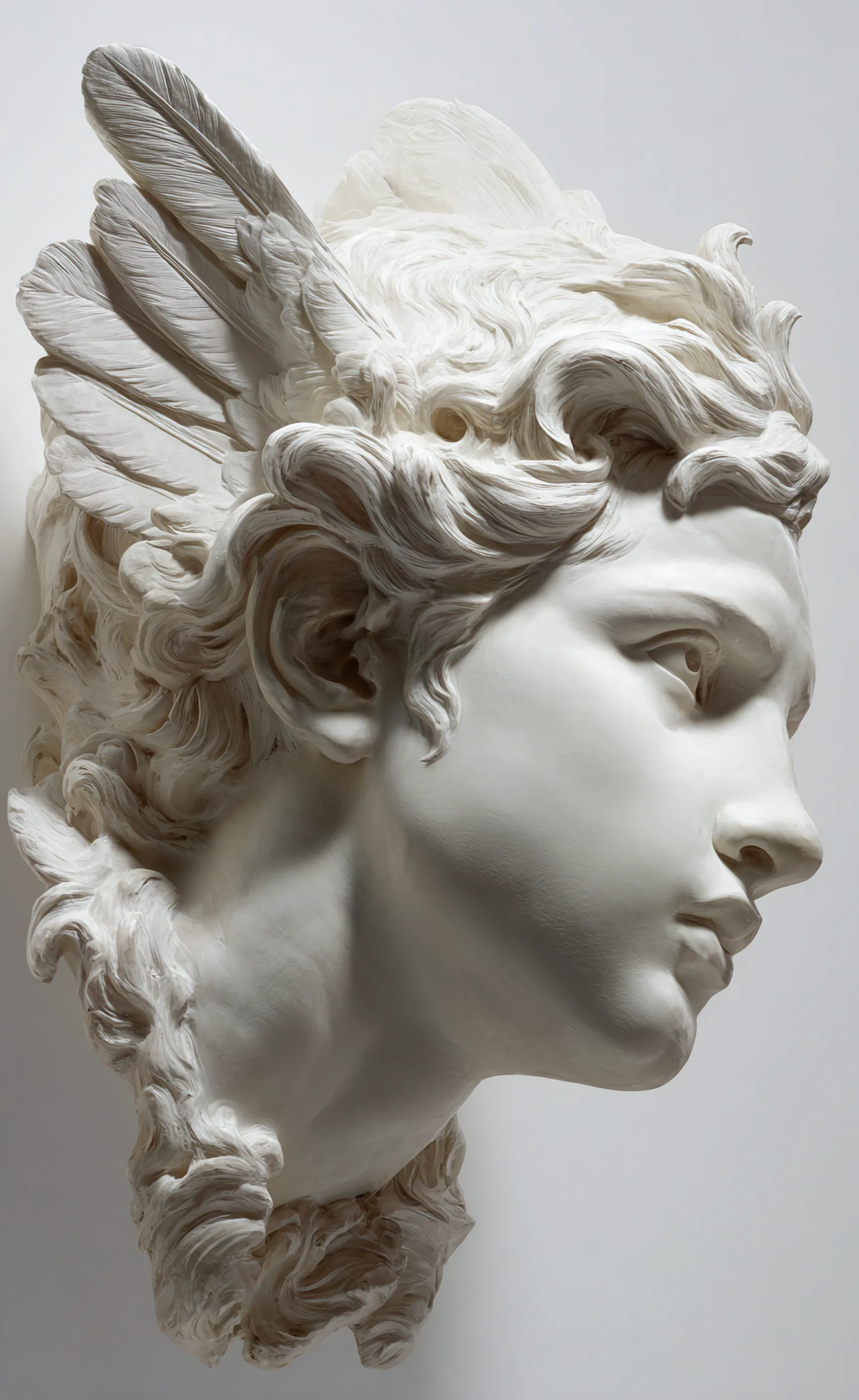 Classical White Angel Head Sculpture Wallpaper 4K by serhatsavas ...